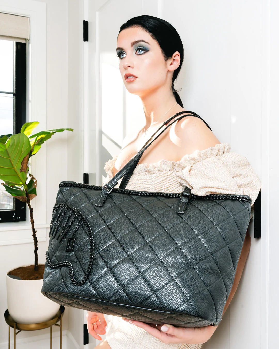 Borsa Sprayground Quilt With 1 Line Stitch Tote