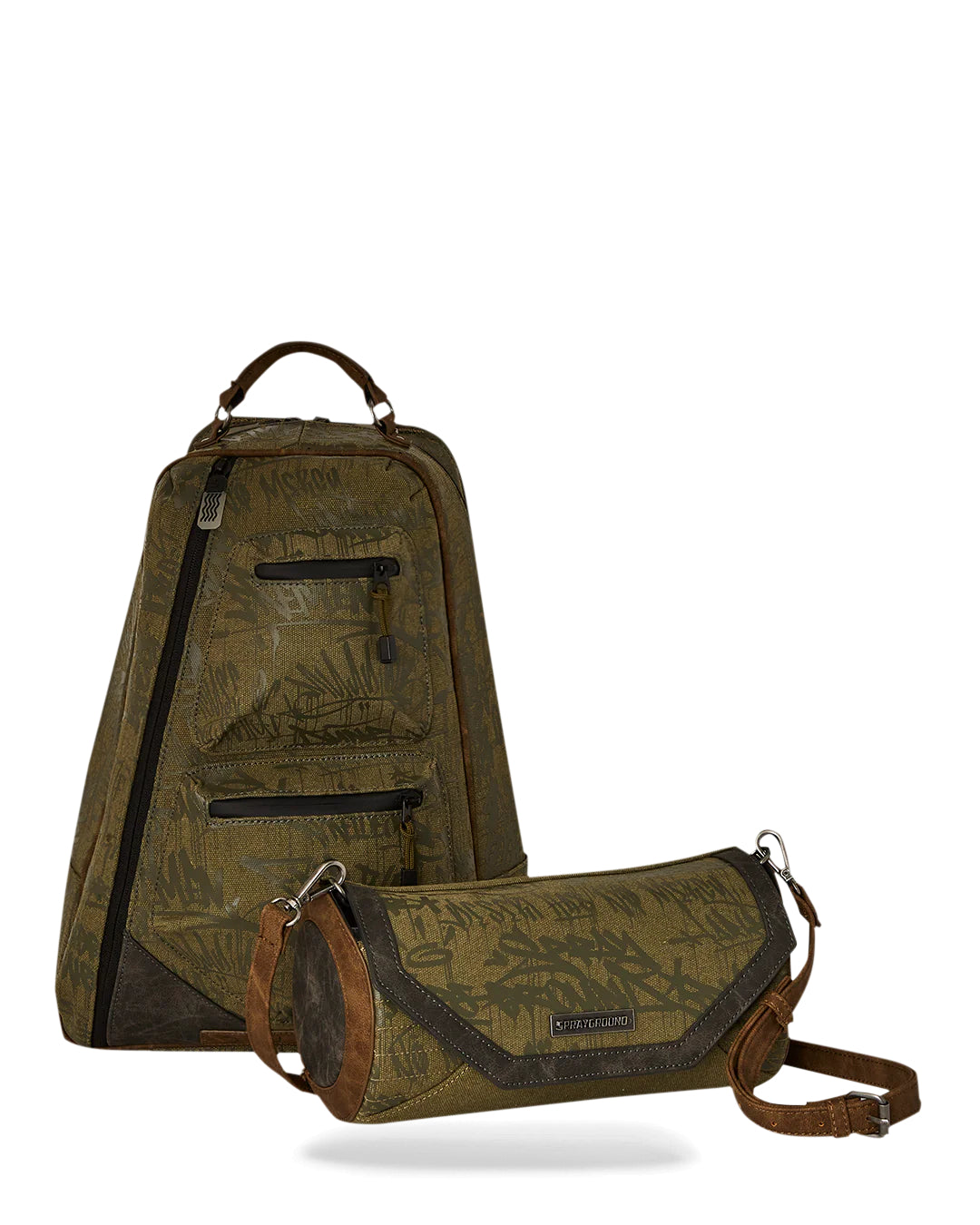 Backpack Sprayground Dune Crossbody Tan Scribble