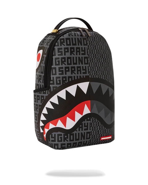 Mochila Sprayground SPLIT INFINITY CHECK IN GREY BACKPACK Negro