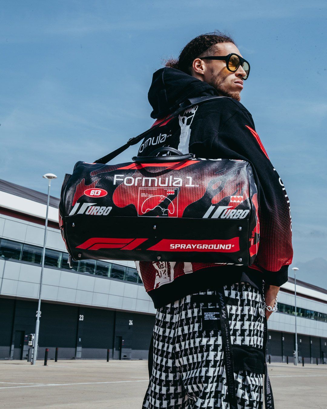 Bag Sprayground FORMULA 1 MENACING DUFFLE Black
